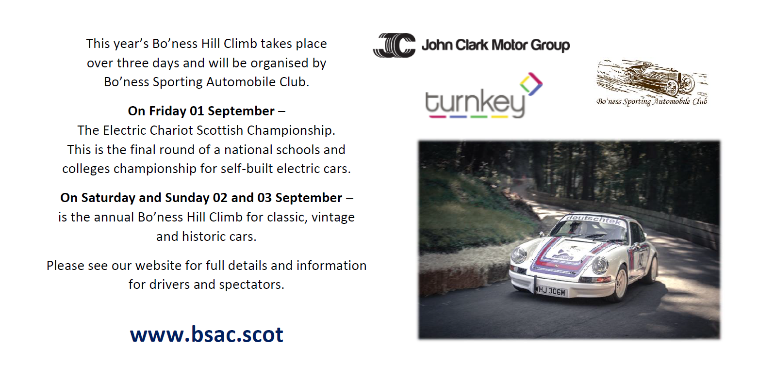 Kinneil Hill Climb to return this weekend, 2-3 September: historic ...